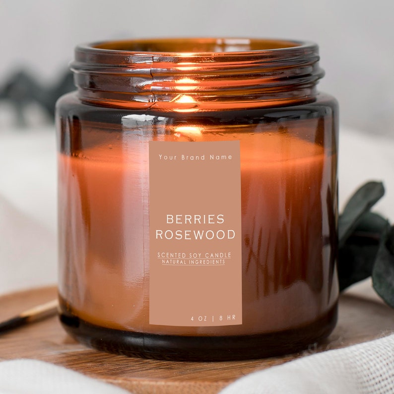 Custom Candle Label Sticker Minimalist Candle Sticker - Etsy