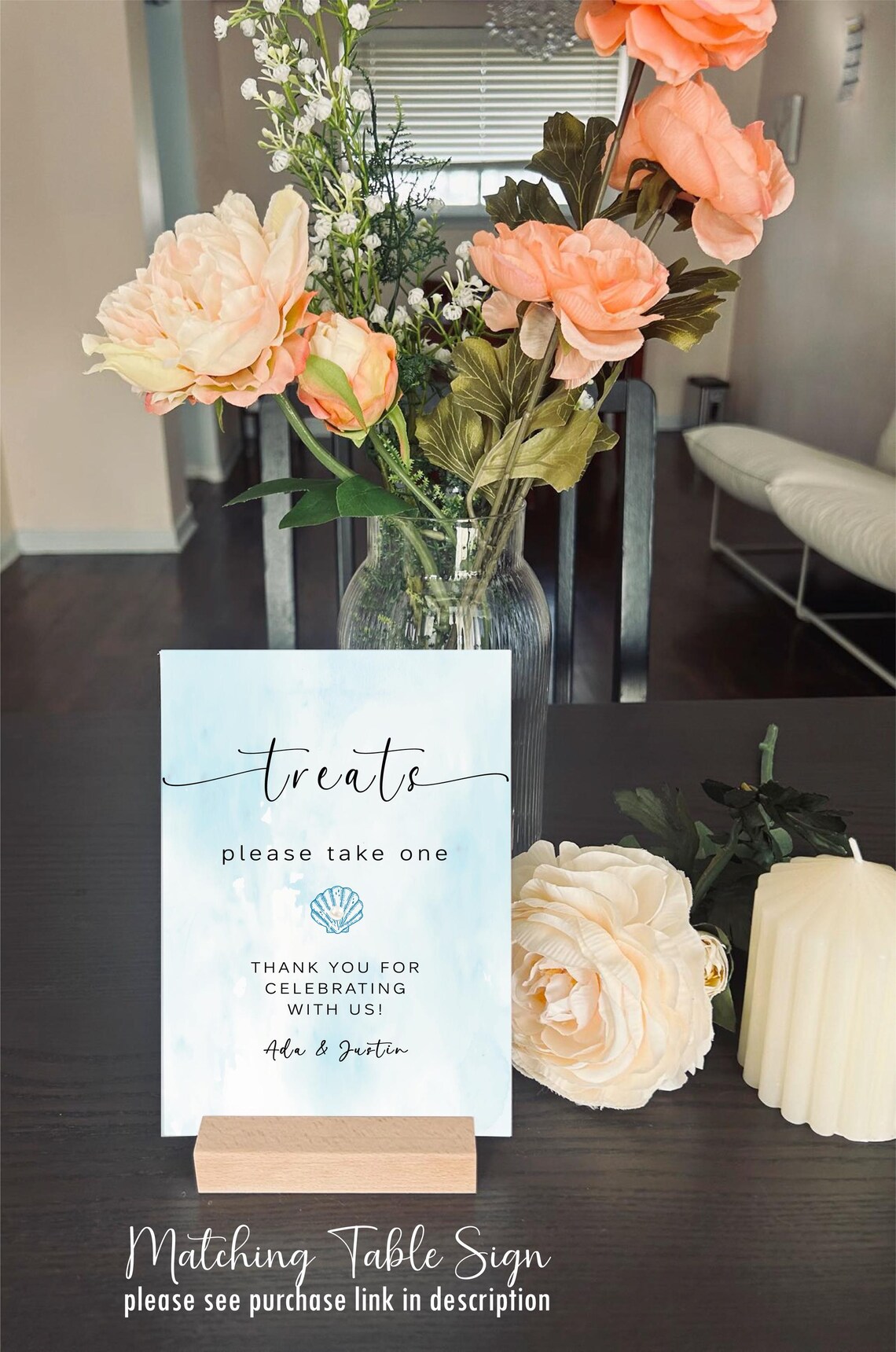 Beach Wedding Favor Stickers | Sea Shell Beach Themed Favor Tags for ...