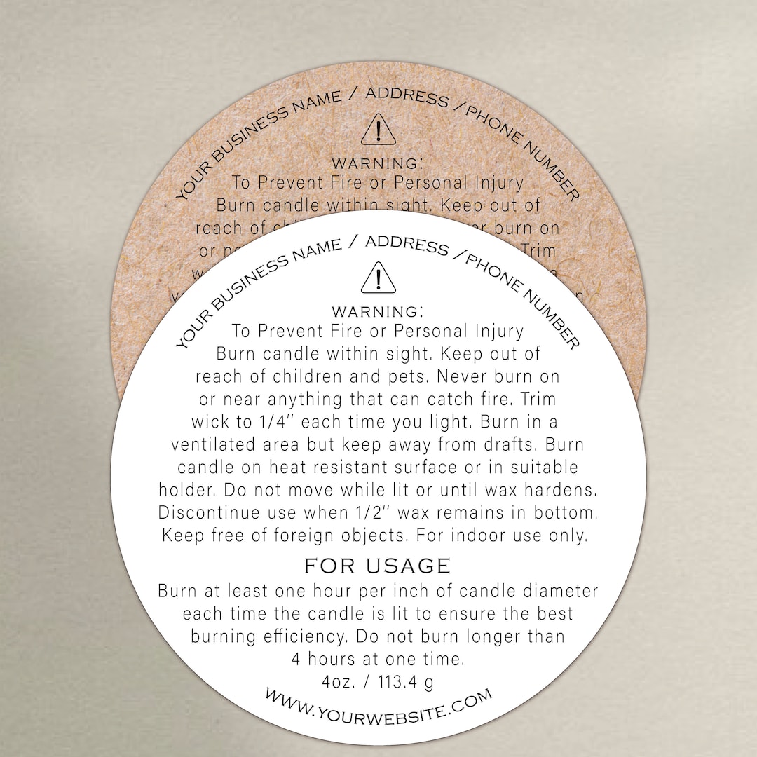 Candle Warning Labels | Safety Stickers | Candle Making Essential ...