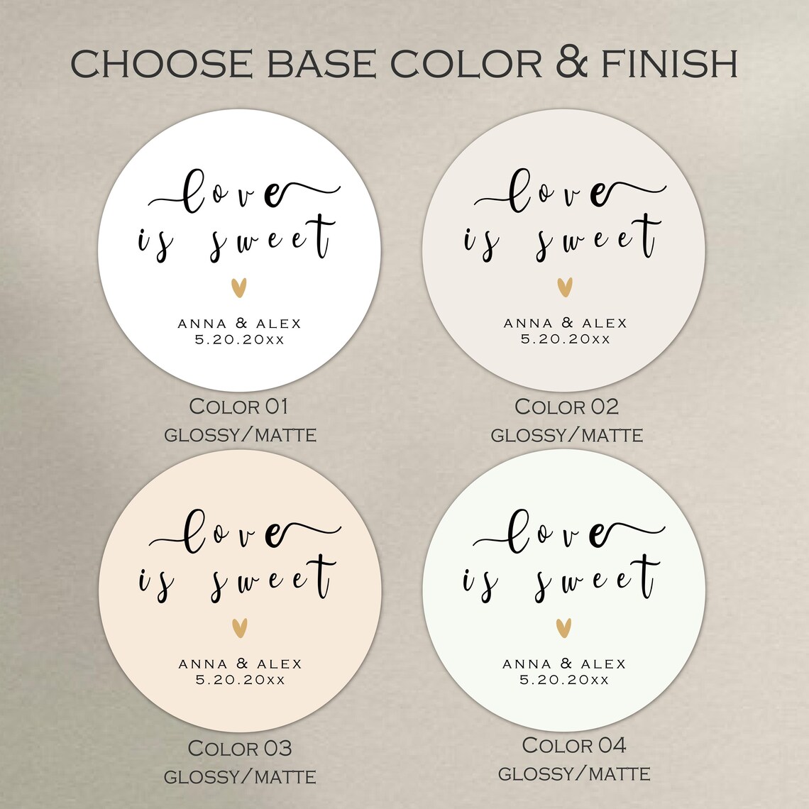 Custom Wedding Stickers | Wedding Love is Sweet Stickers | DIY Wedding ...