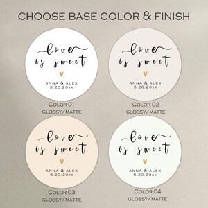 Custom Wedding Stickers | Love is Sweet Favor Labels | Treat Bag Cake ...