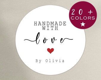 Custom Made With Love Stickers, Handmade With Love, Custom Gift ...