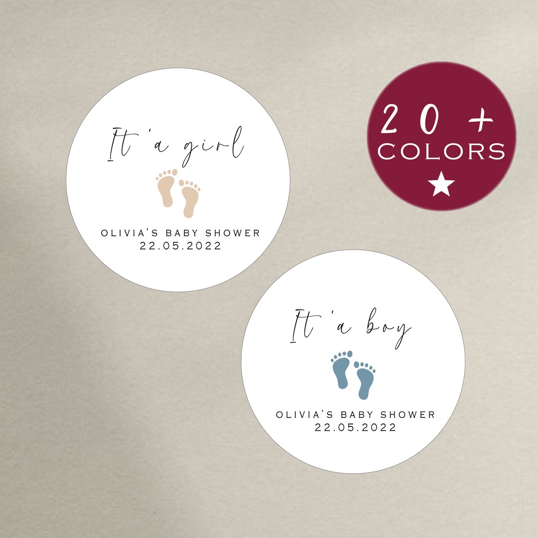 Gender Reveal Stickers Its A Boy Labels Its A Girl Labels Personalized ...
