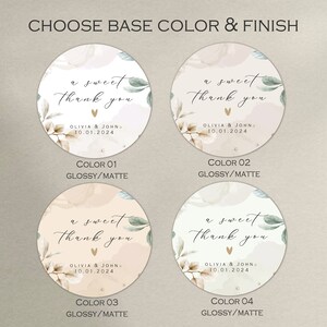 Floral Wedding Stickers | Watercolor Flower Favor Sticker | A Sweet ...