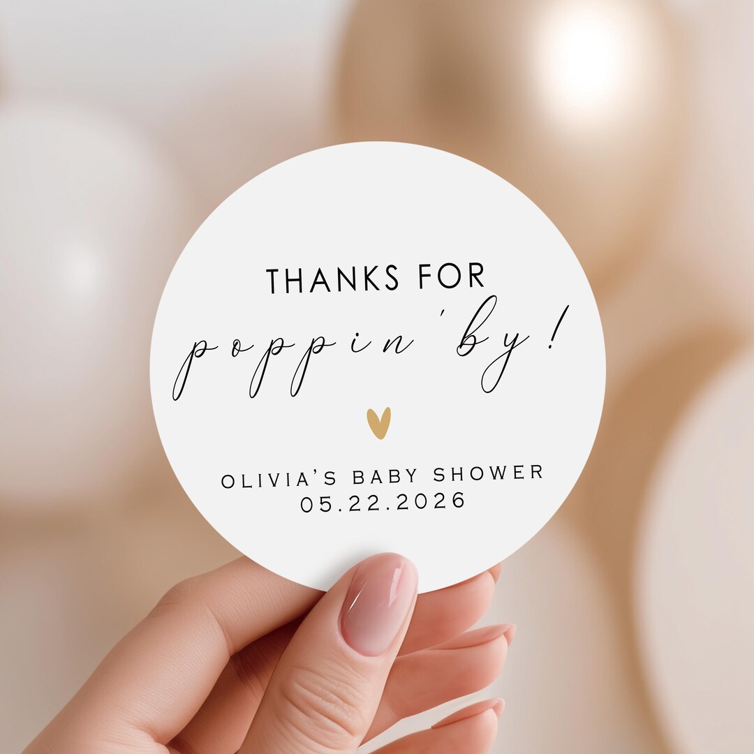 Personalized Baby Shower Stickers | Thanks for Popping by Labels (B124 ...