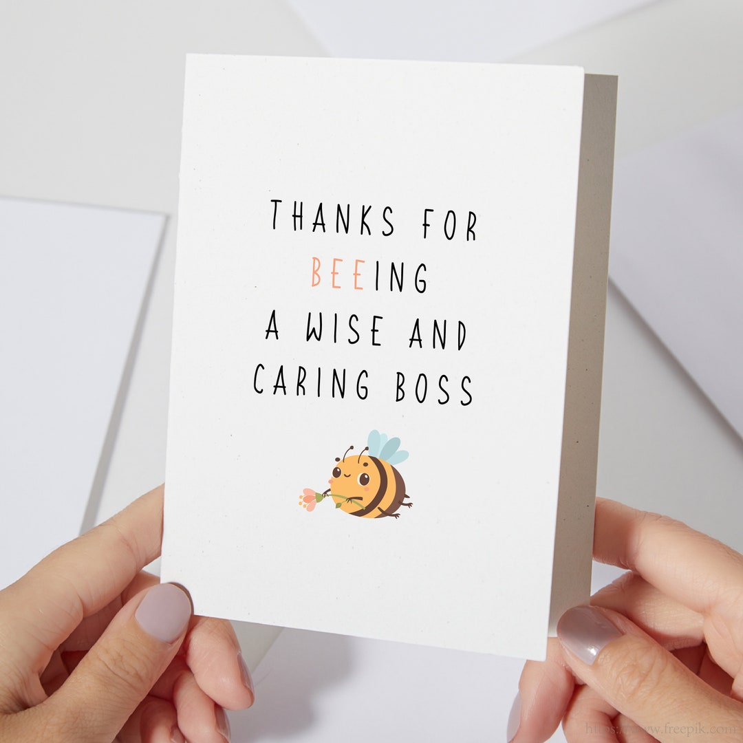 Thanks for Beeing Such A Wise and Caring Boss Card | Leader ...
