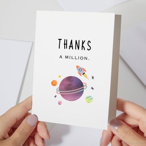 Thanks A Million Card Teacher Thank Cute Planet Teacher Appreciation ...
