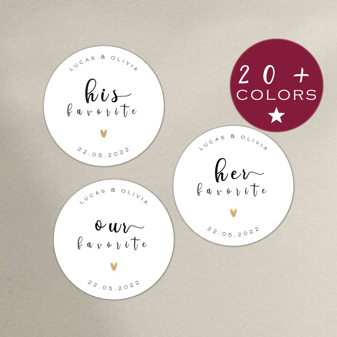 His Favourite Sticker Her Favorite Label Party Favor - Etsy