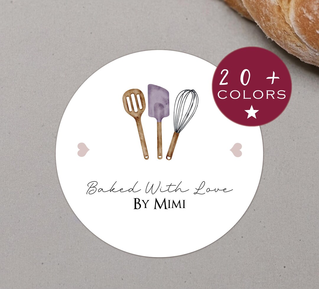 Custom Bakery Stickers | Small Business Bakery | Baked With Love Label ...