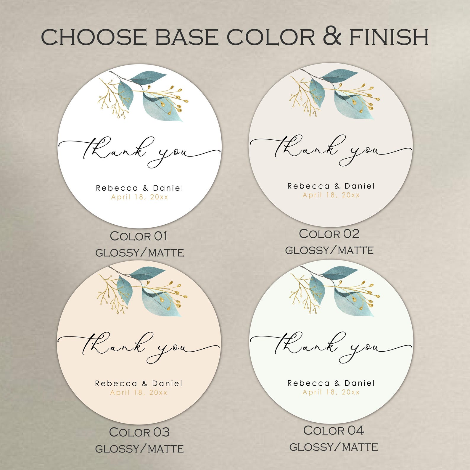 Wedding Thank You Stickers - Personalised With Names | Wedding Favour ...