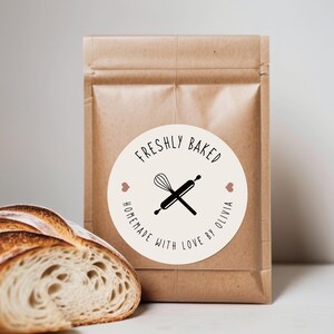 Custom Bakery Stickers Small Business Bakery Stickers Baked With Love ...