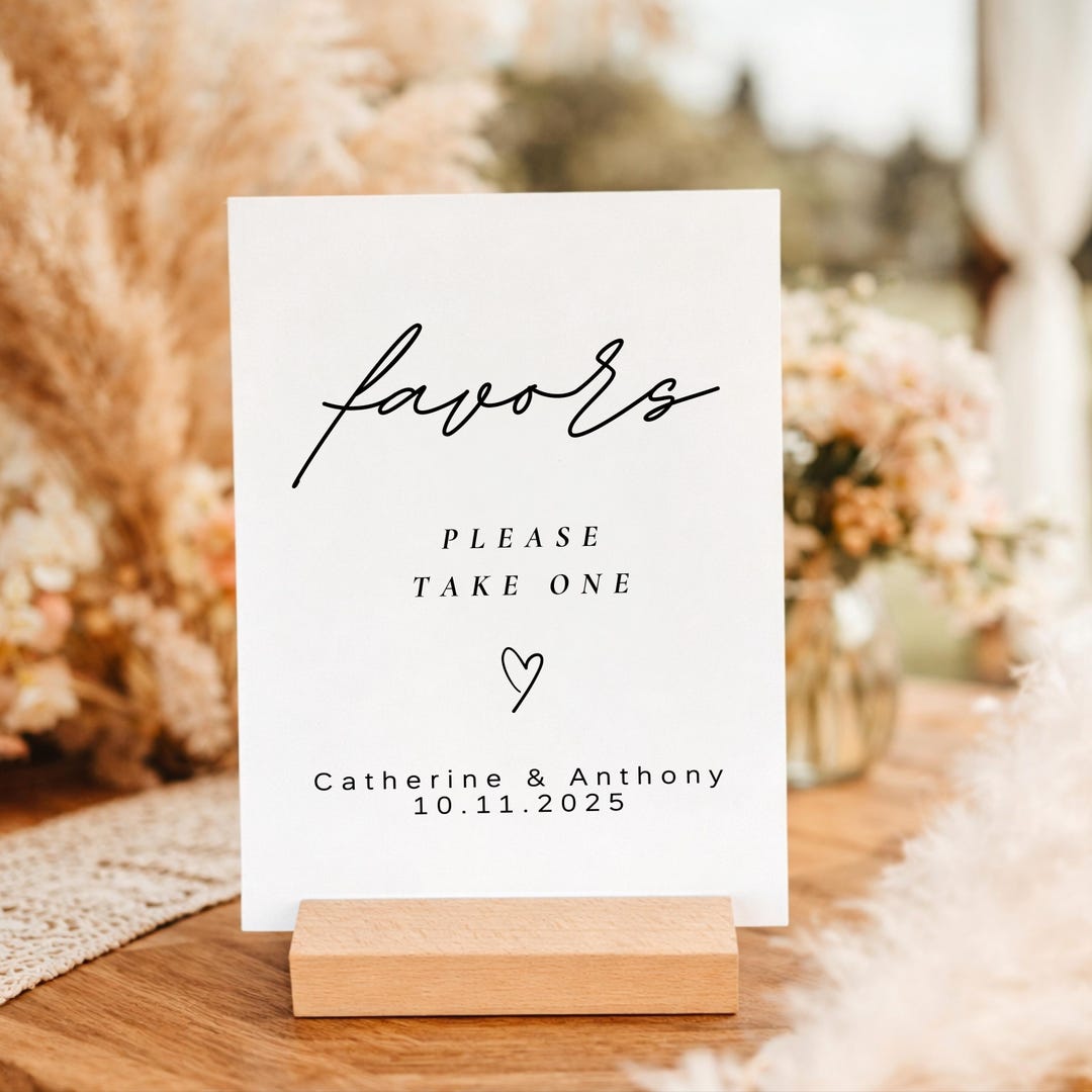 Favor Sign Custom Minimalist | Thank You for Coming Sign + Wooden Stand ...