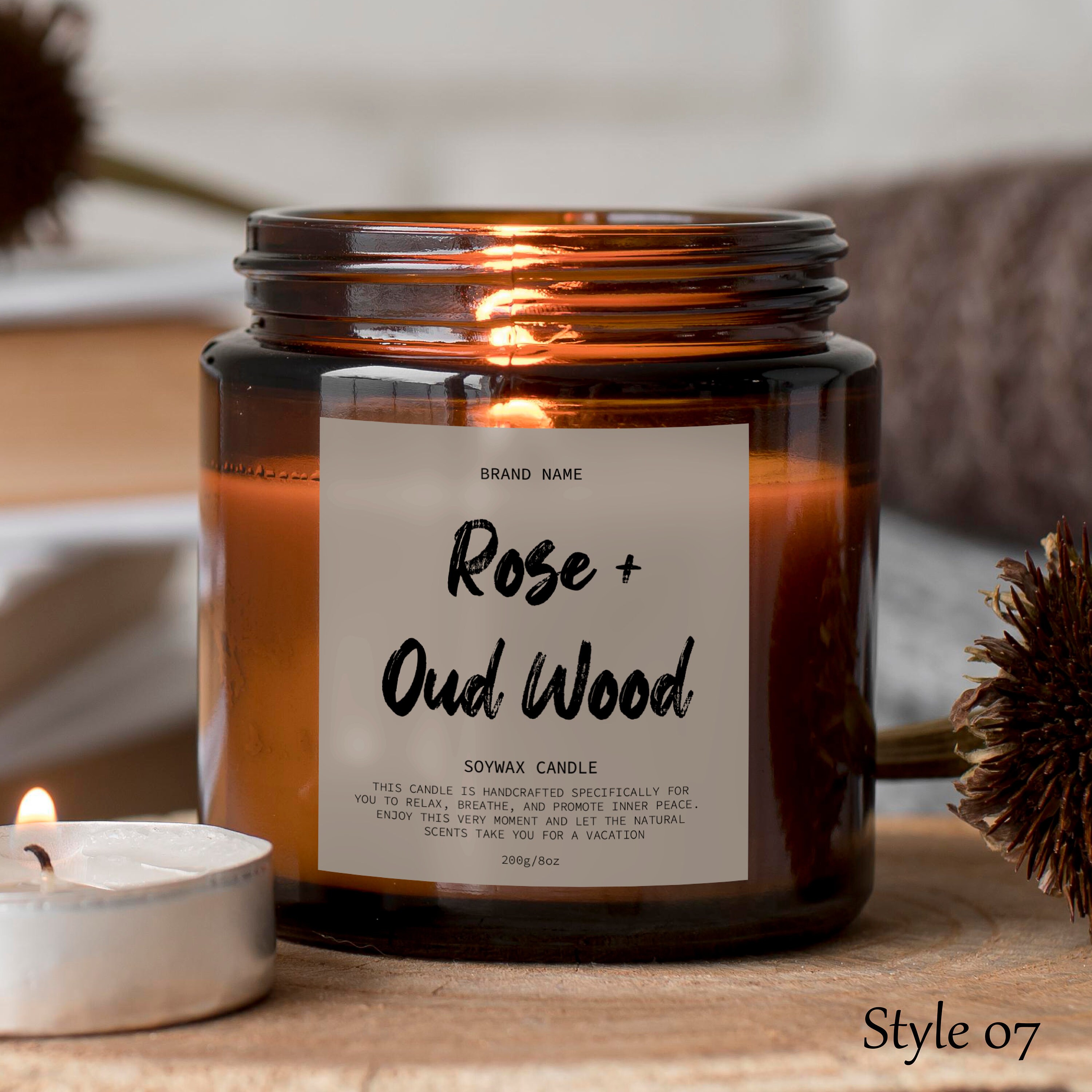 Custom Candle Label Sticker Monochrome Candle Sticker | Etsy