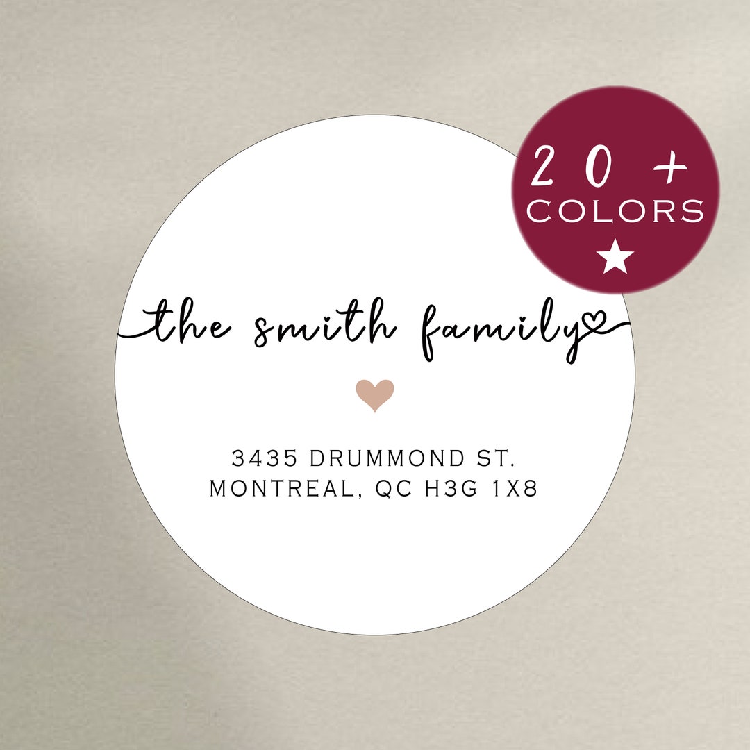 Round Address Label Stickers | Script Address Labels | Personalized ...