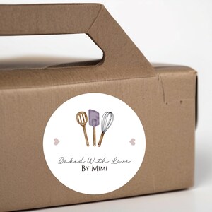 Custom Bakery Stickers | Small Business Bakery | Baked With Love Label ...