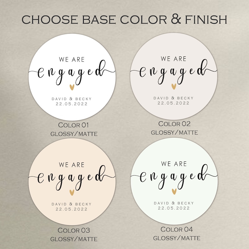 Engagement Party Favor Stickers | Engagement Announcement Party Ideas ...