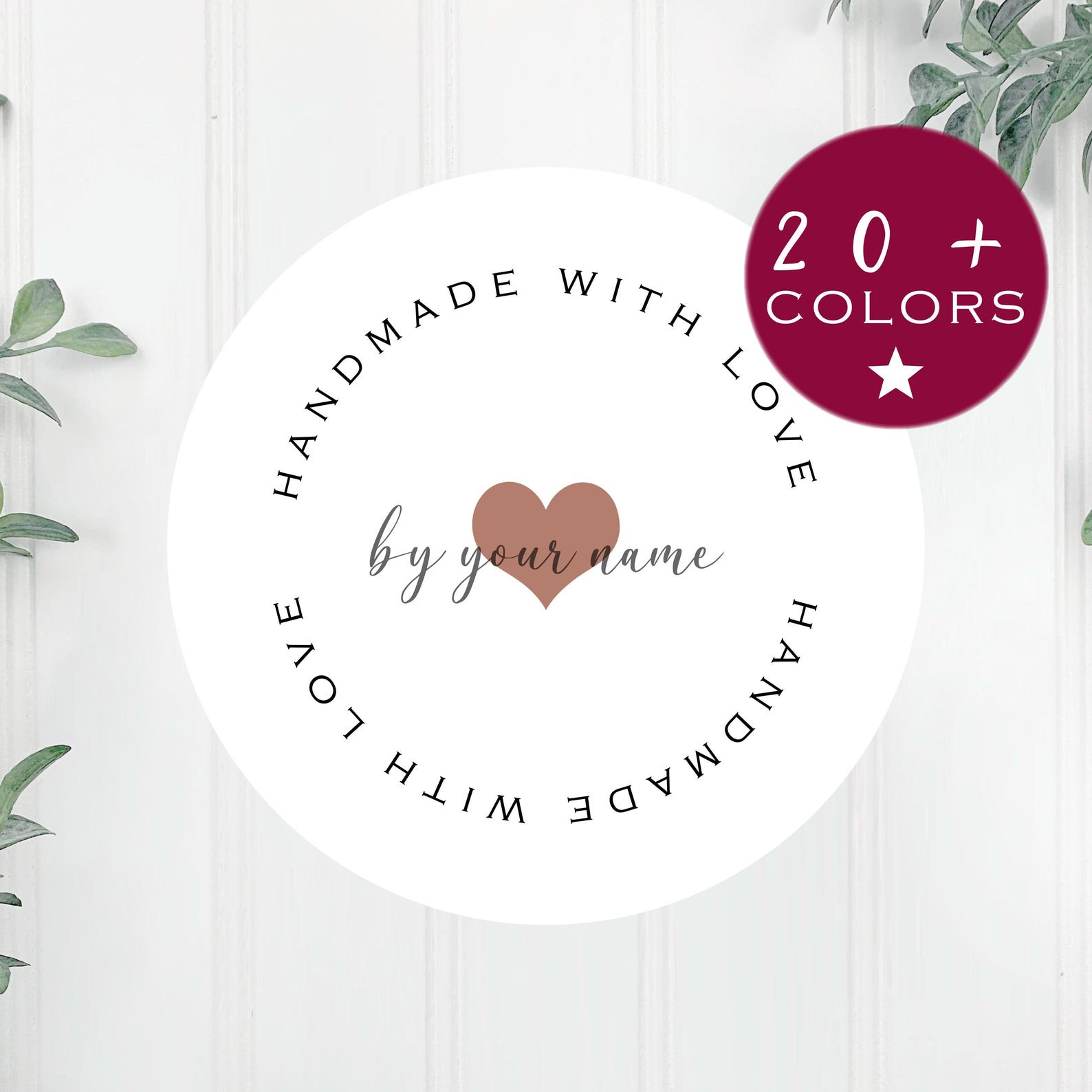 Handmade With Love Label | Made With Love Label | Bakery Round Stickers ...