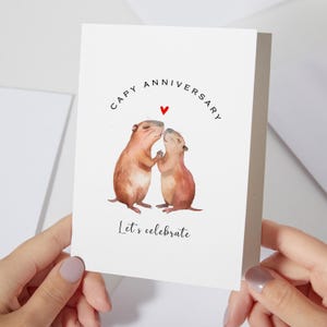 Personalised Anniversary Card Capybara Capybara Greetings Card Animal ...