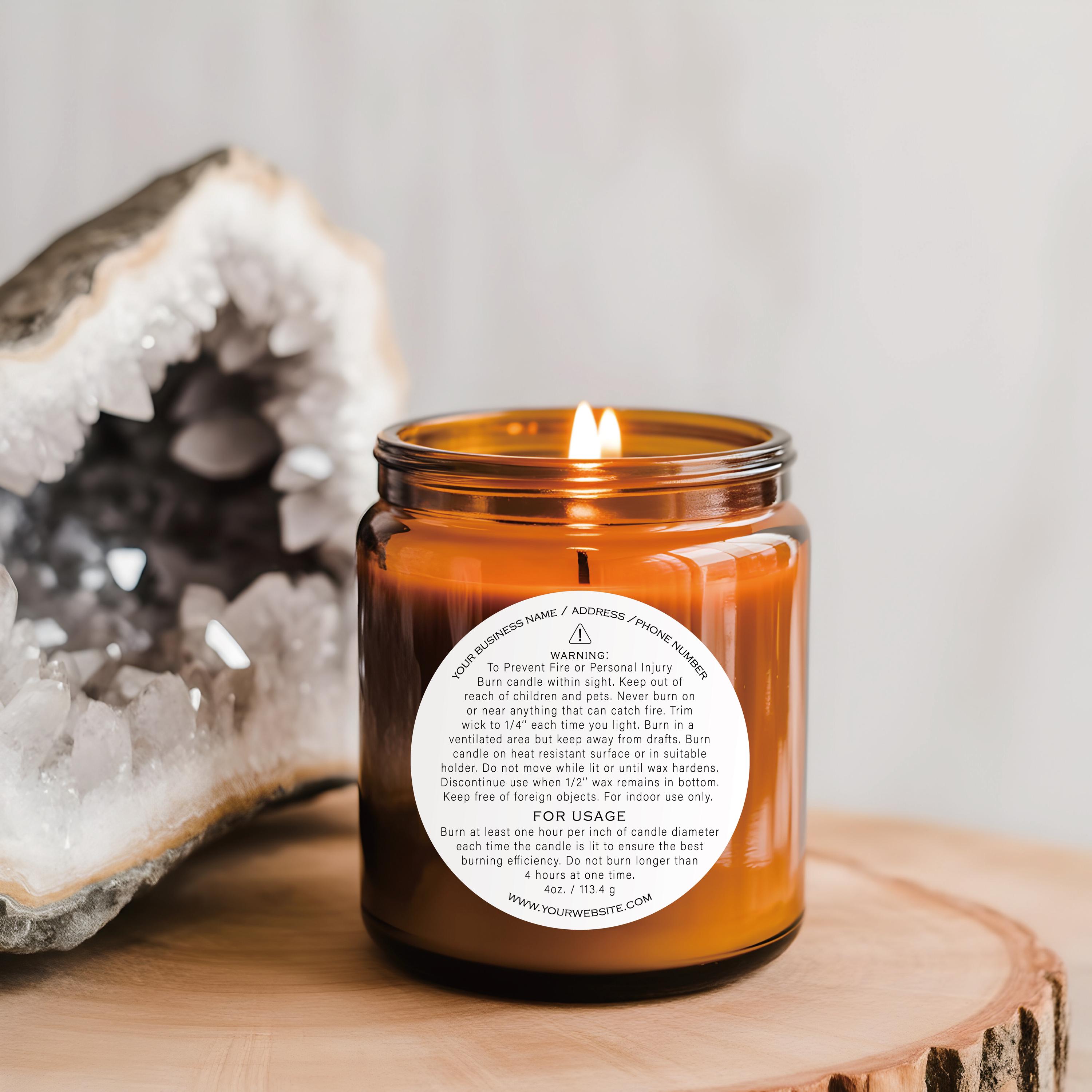 Candle Warning Safety Labels | Candle-making Essentials - Custom ...
