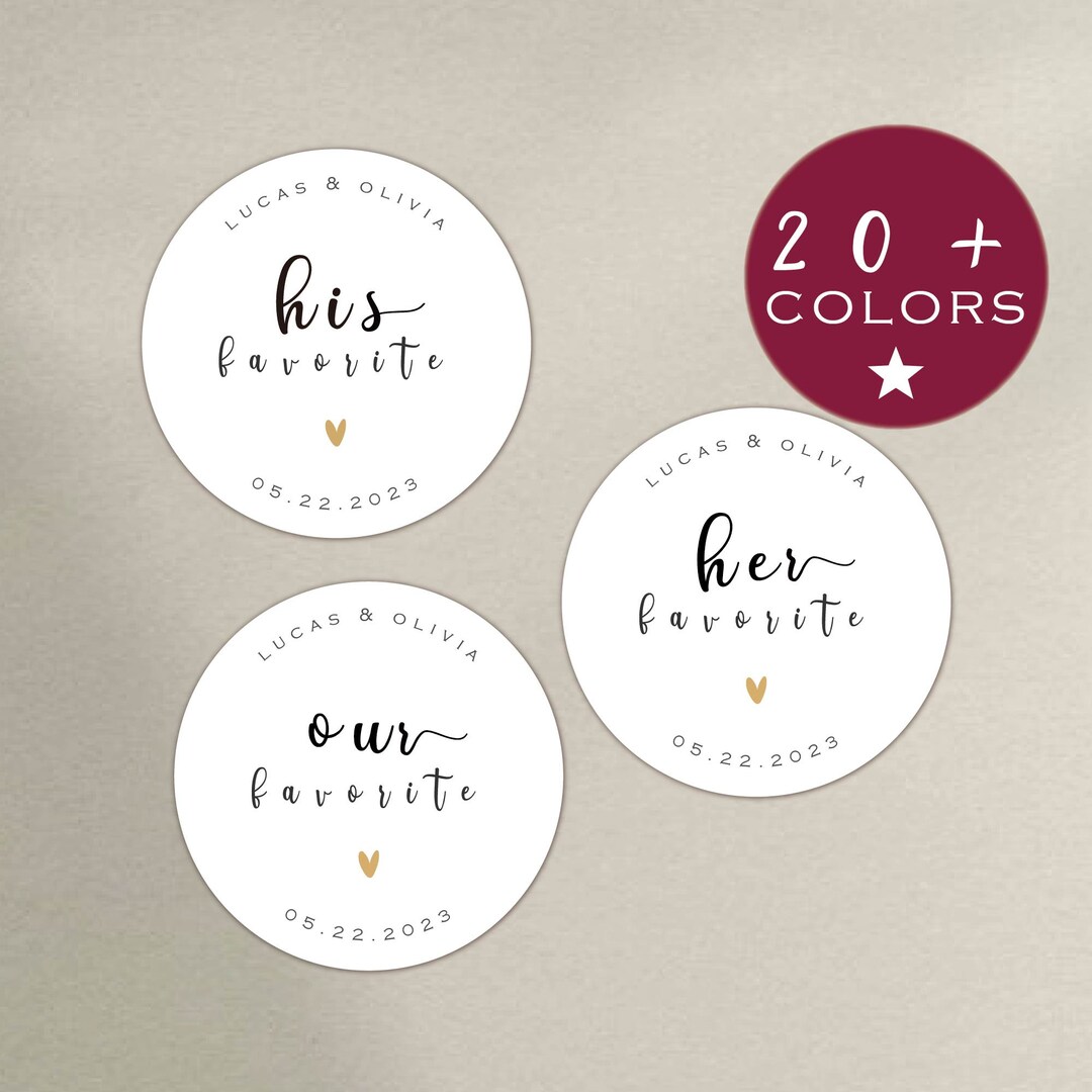His Favourite Sticker | Her Favorite Label | Party Favor Stickers ...