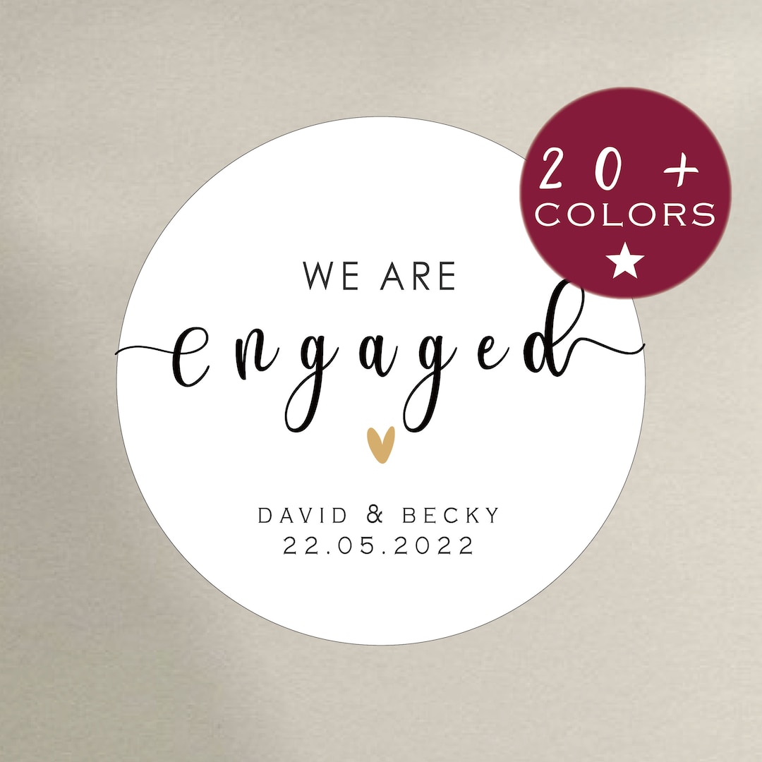 Engagement Party Favor Stickers Engagement Announcement Party Ideas ...