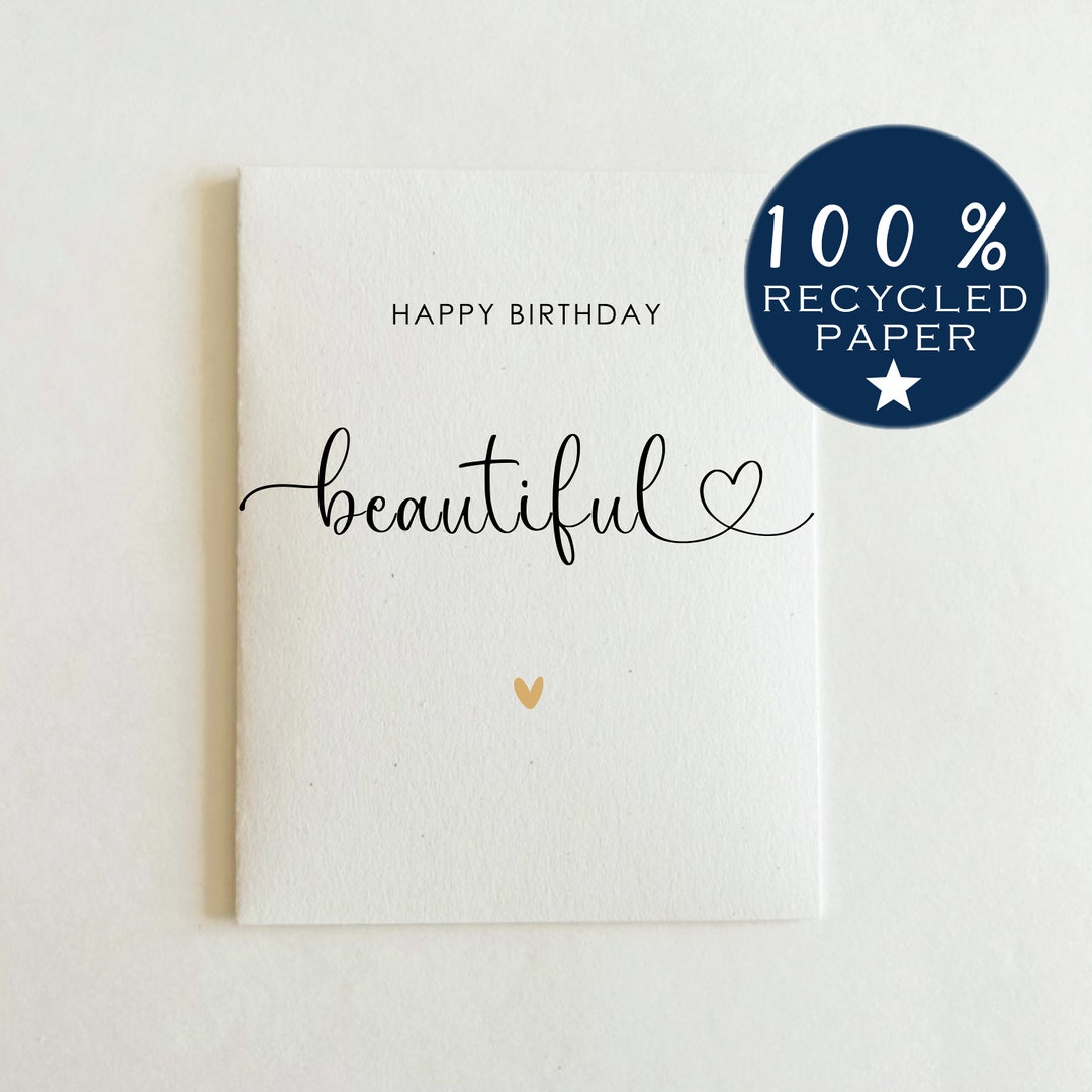 Happy Birthday Beautiful Card Birthday Card for Her - Etsy