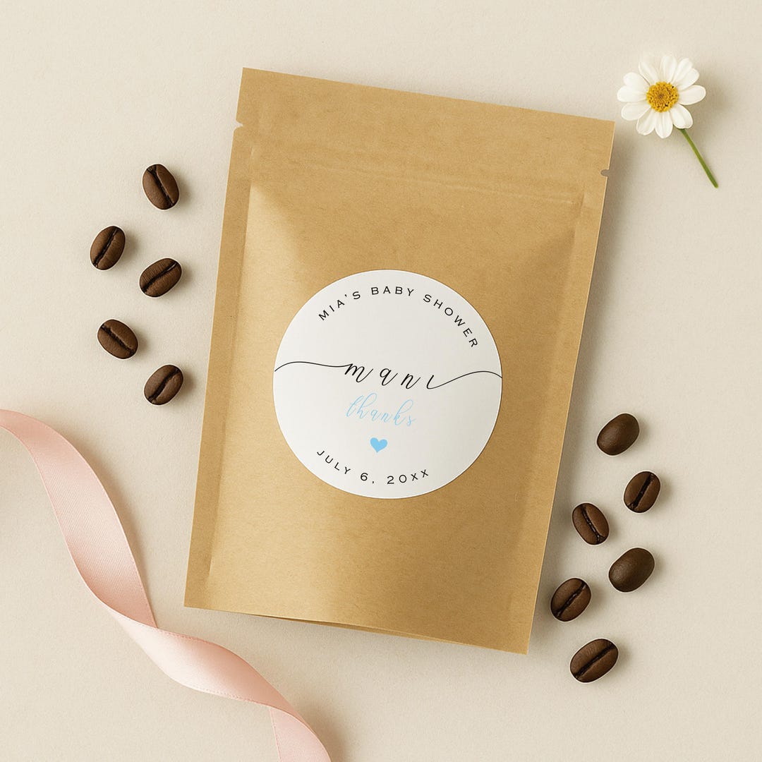 Baby Shower Favor Stickers - Mani Thanks | Bridal Shower Mani Thanks ...