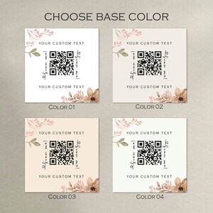 Custom QR Code Sticker - Floral | Custom Text Stickers | Business ...