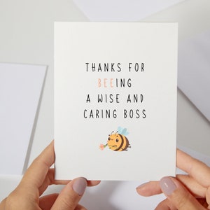 Thanks for Beeing Such A Wise and Caring Boss Card | Leader ...