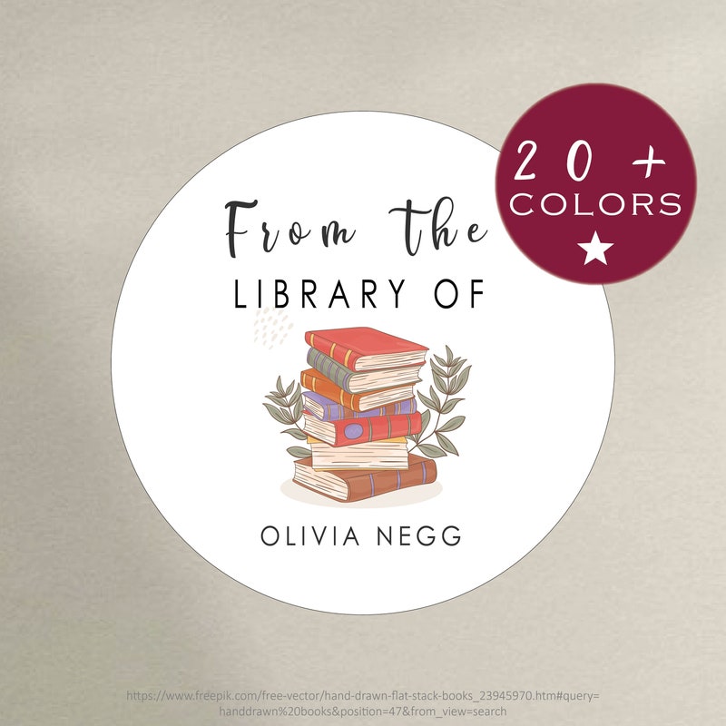 From the Library of Stickers - Etsy