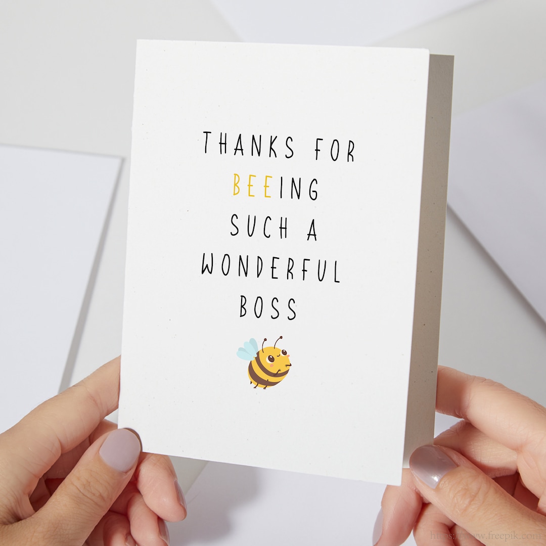 Thanks for Beeing Such A Wonderful Boss Card | Leader Appreciation ...