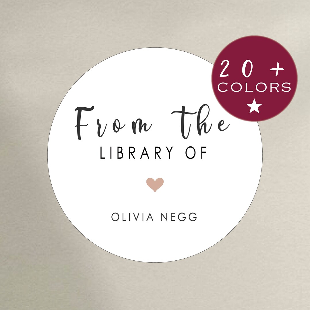 Modern Custom Book Labels | From the Library of Stickers | Ex Libris ...