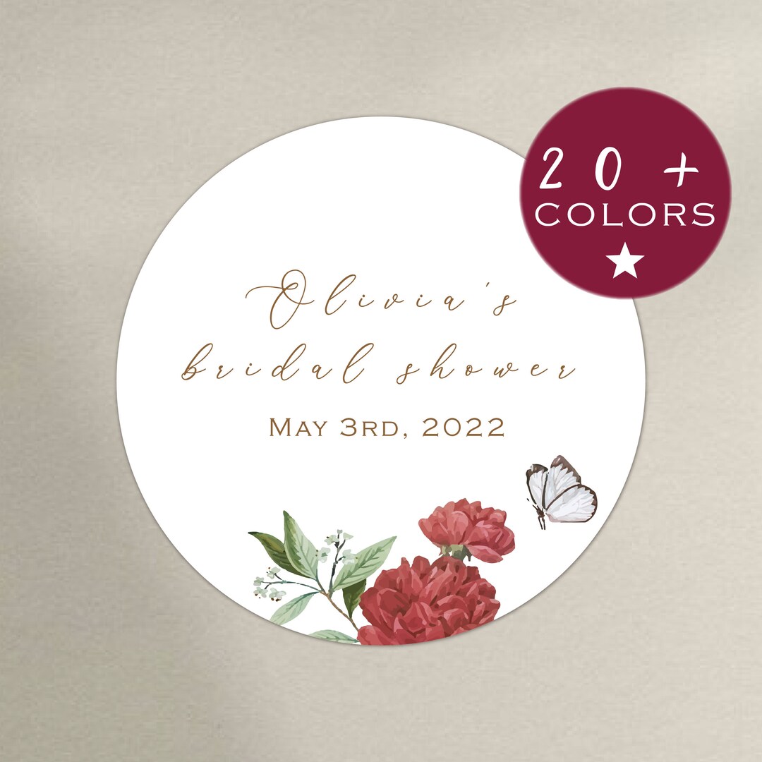 Bridal Shower Stickers | Shower Favor Stickers | Wedding Shower Favor ...