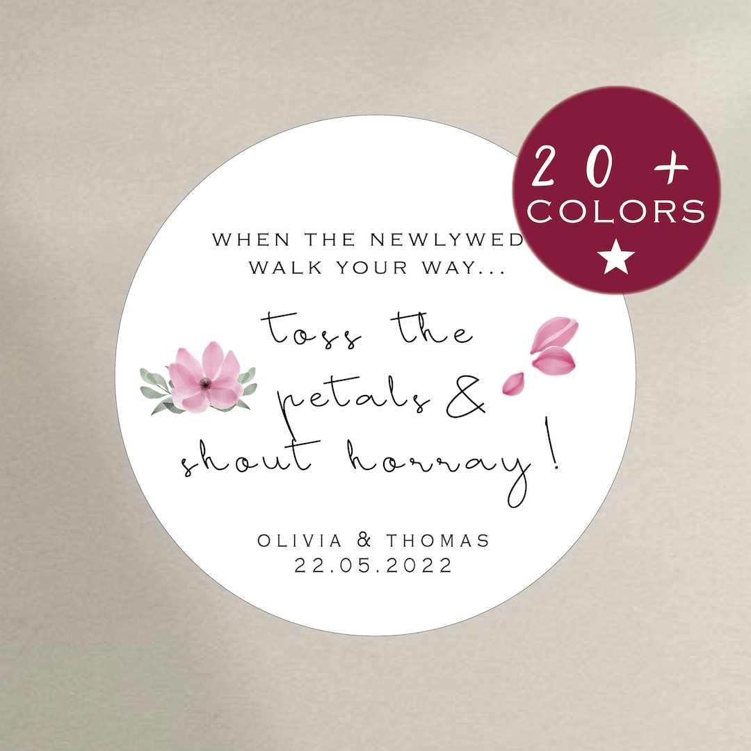 Wedding Toss Stickers | Lotus Throw Me Stickers | Confetti Toss, Petal ...