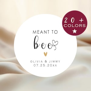 Wedding Favor Stickers Custom | Meant to Bee Stickers | Custom Honey ...