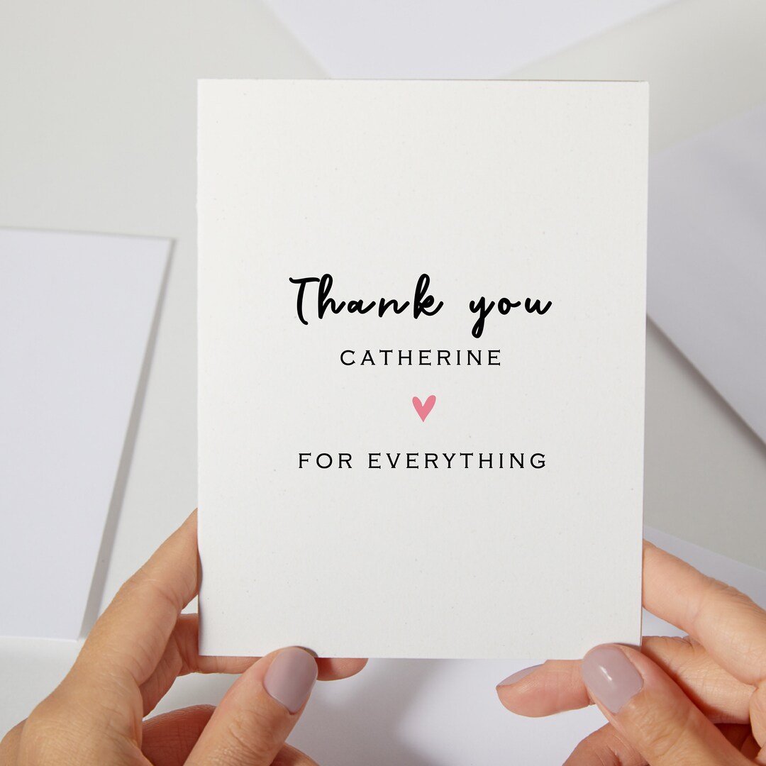 Thank You for Everything Card | Thank You Card Minimalist | Card for ...