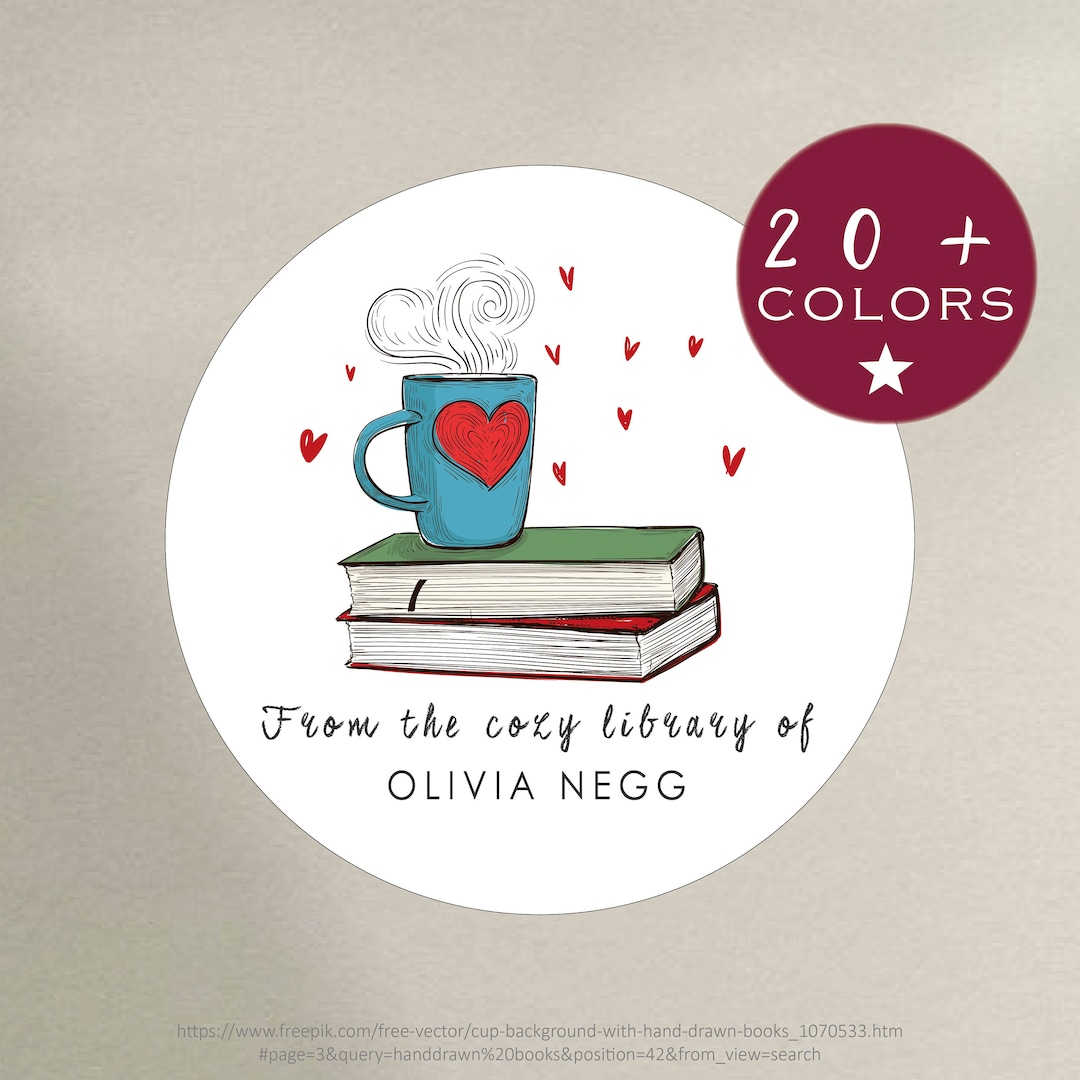 Custom Library Labels | Cozy Library Stickers | From the Library of ...
