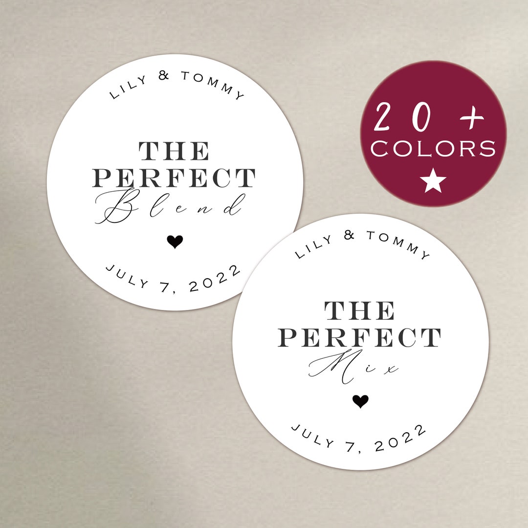 Wedding Coffee Tea Favors Trail Mix Stickers the Perfect Mix Wedding ...