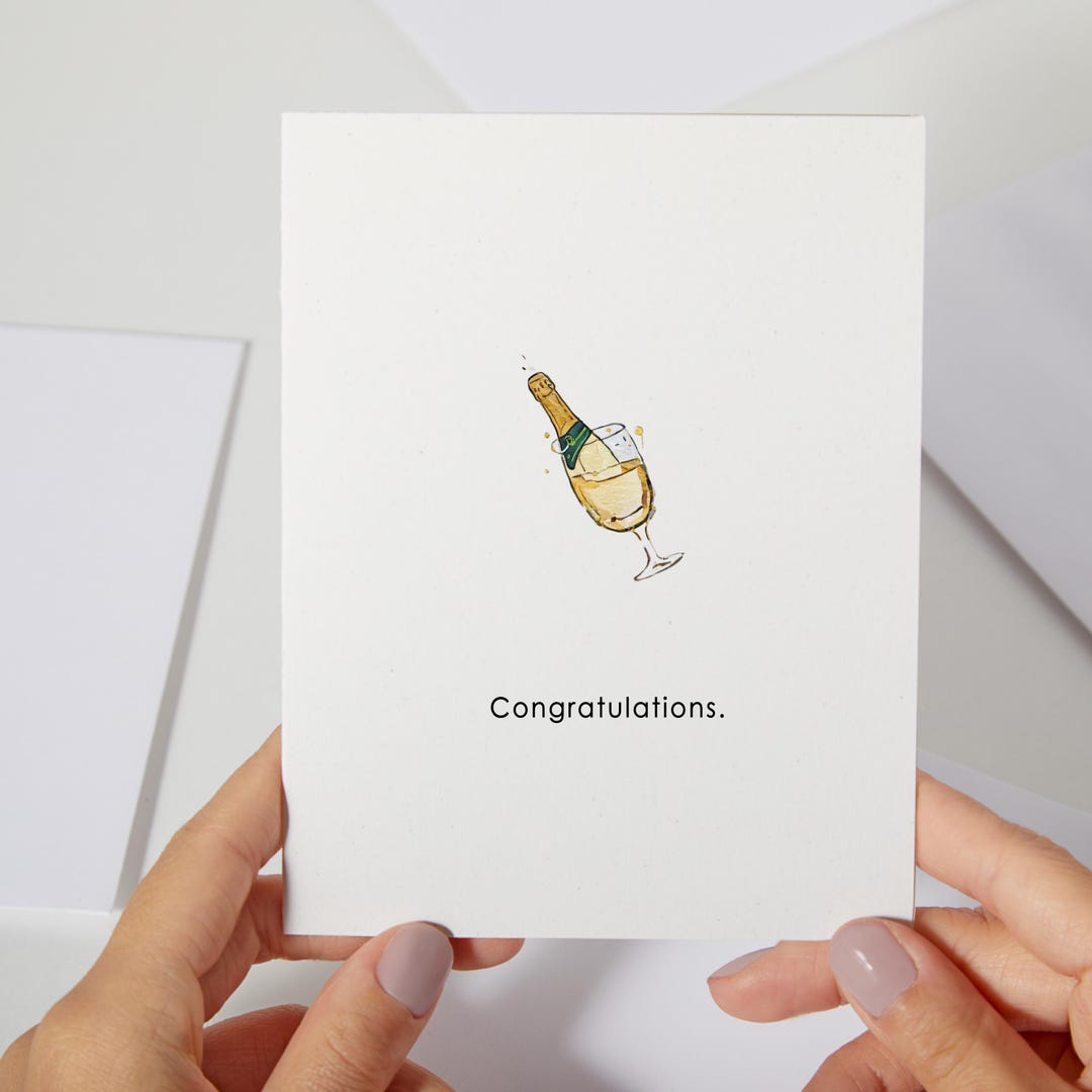 Congratulation Card Champagne | Engagement Card | Pop the Champagne ...