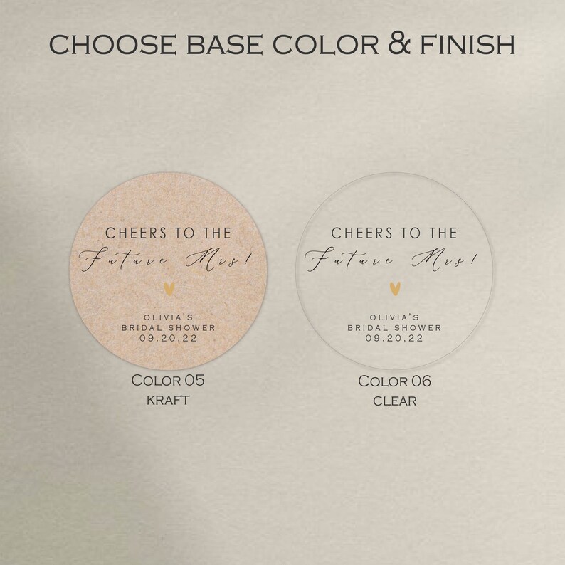 Bridal Shower Stickers Minimalist Shower Favor Stickers - Etsy