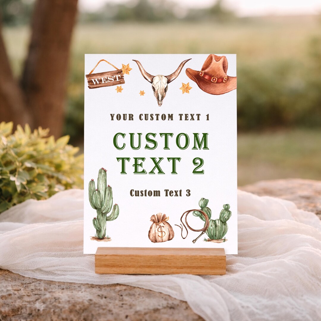 Custom Western Cowboy Welcome Sign | Personalized Ranch Party Decor ...