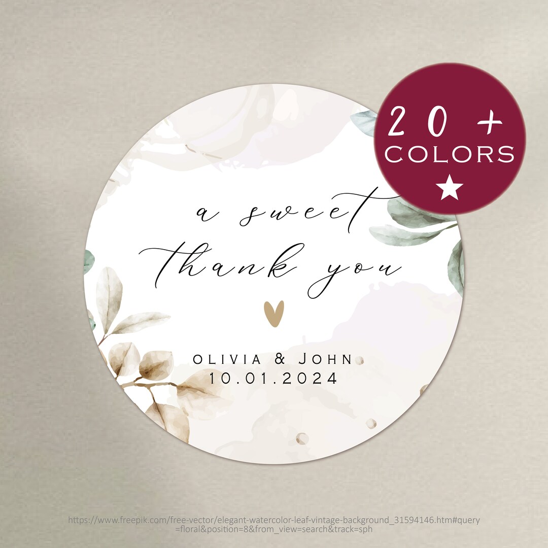 Floral Wedding Stickers | Watercolor Flower Favor Sticker | A Sweet ...