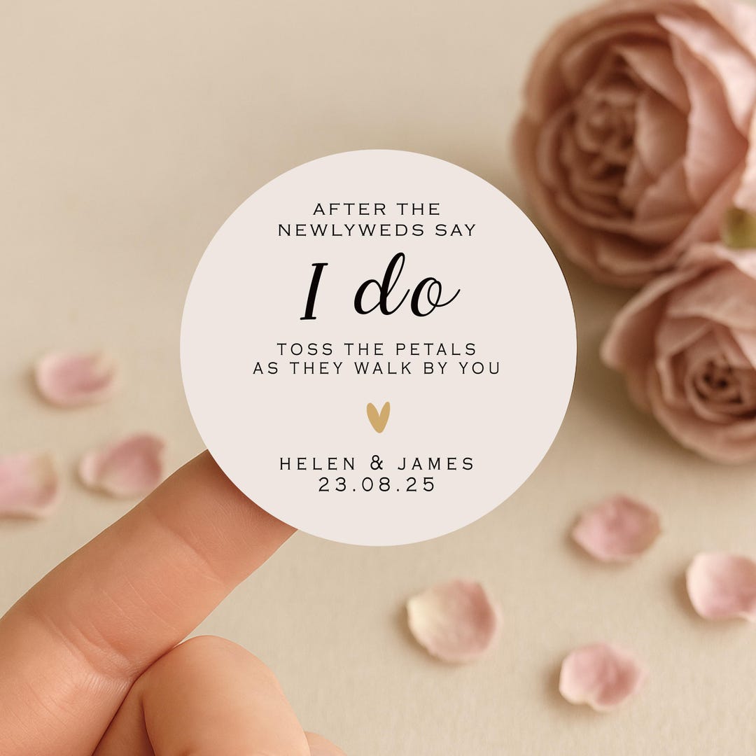 Personalized Wedding Toss Stickers | Confetti & Petal Send-off Labels ...