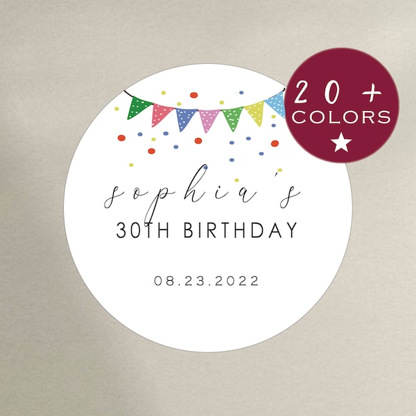 Custom Happy Birthday Sticker - Etsy