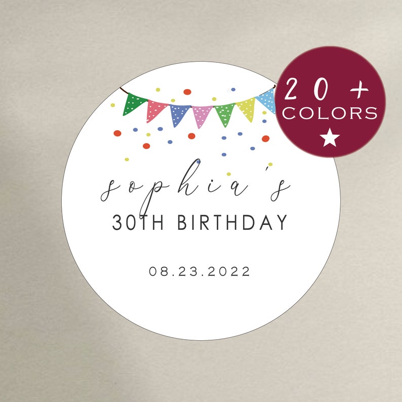Custom Birthday Labels Personalized Birthday Stickers - Etsy