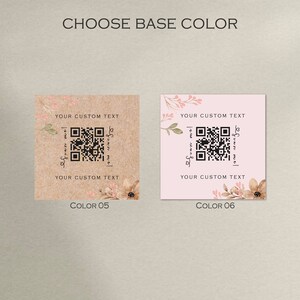 Custom QR Code Sticker - Floral | Custom Text Stickers | Business ...