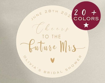 Cheers to the New Mrs Labels Round White Matte Stickers Bridal Shower ...