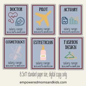 Careers That Use Math Posters for High School and Middle School ...