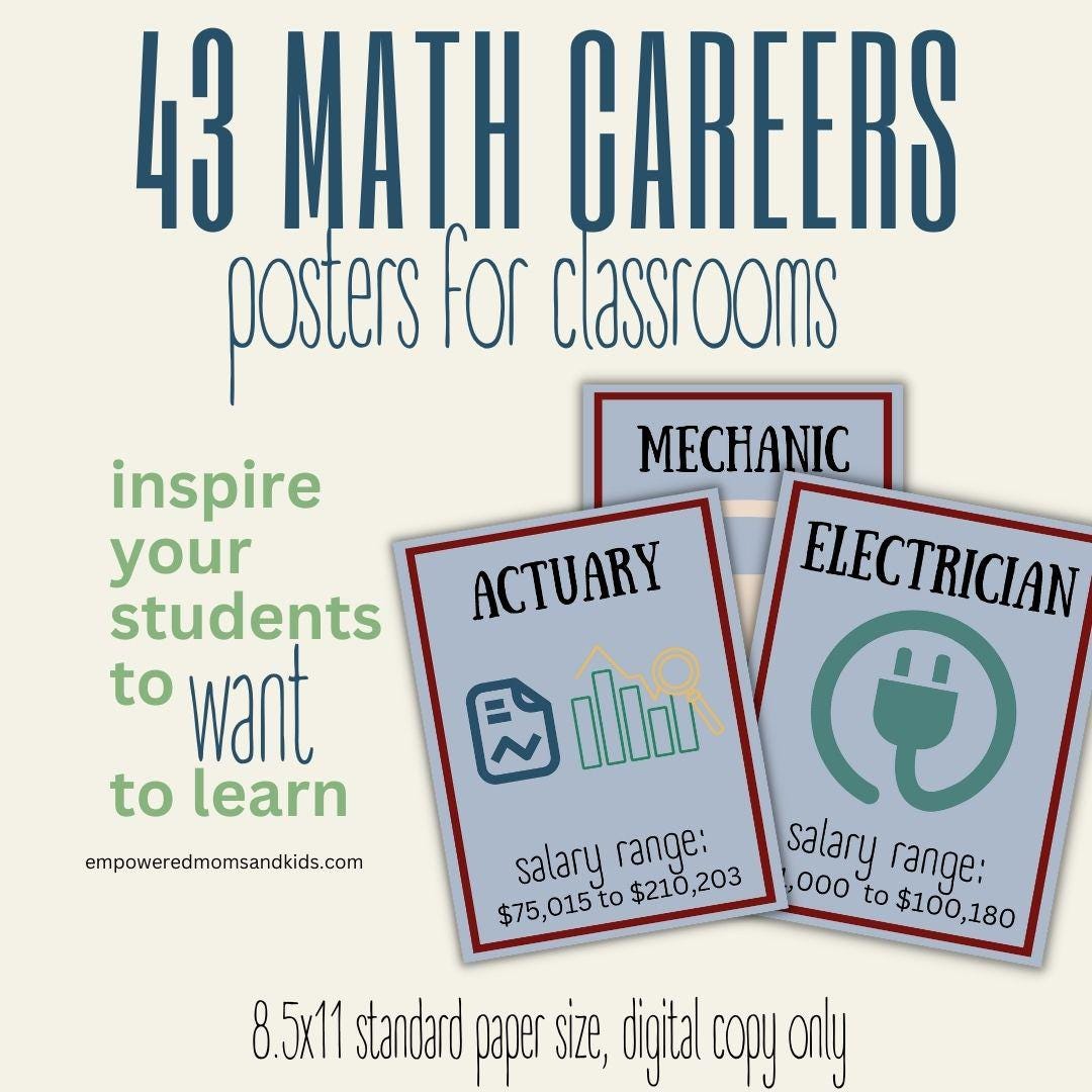 Math Career Posters, Trade and Non-4-year-degree Posters, High School ...
