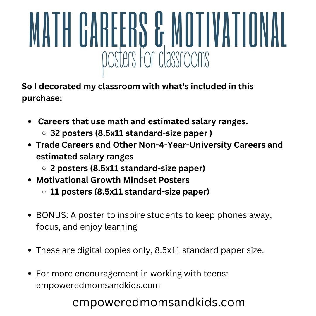 Math Career Posters, Trade and Non-4-year-degree Posters, High School ...